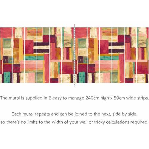 Ohpopsi Icon Kujenga ICN50125M Mural Wallpaper - Ruby | Naken Interiors